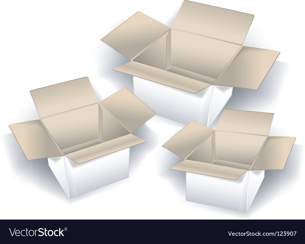 Three boxes Royalty Free Vector Image - VectorStock