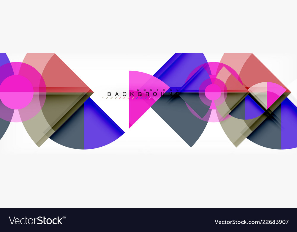 Triangles and circle geometric background Vector Image