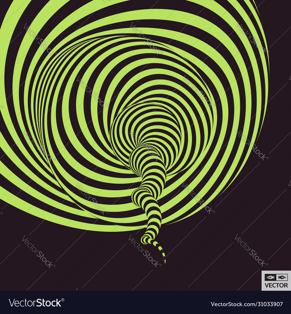 Tunnel optical abstract striped background 3d Vector Image