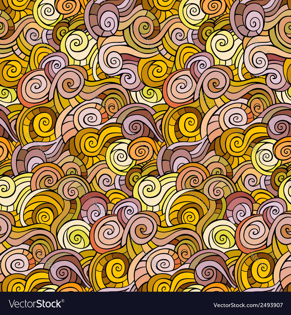 Waves and curls pattern Royalty Free Vector Image