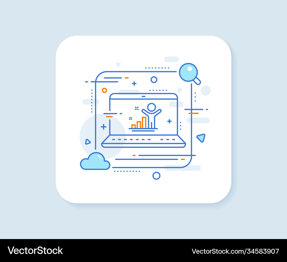 Winner line icon best results sign Royalty Free Vector Image