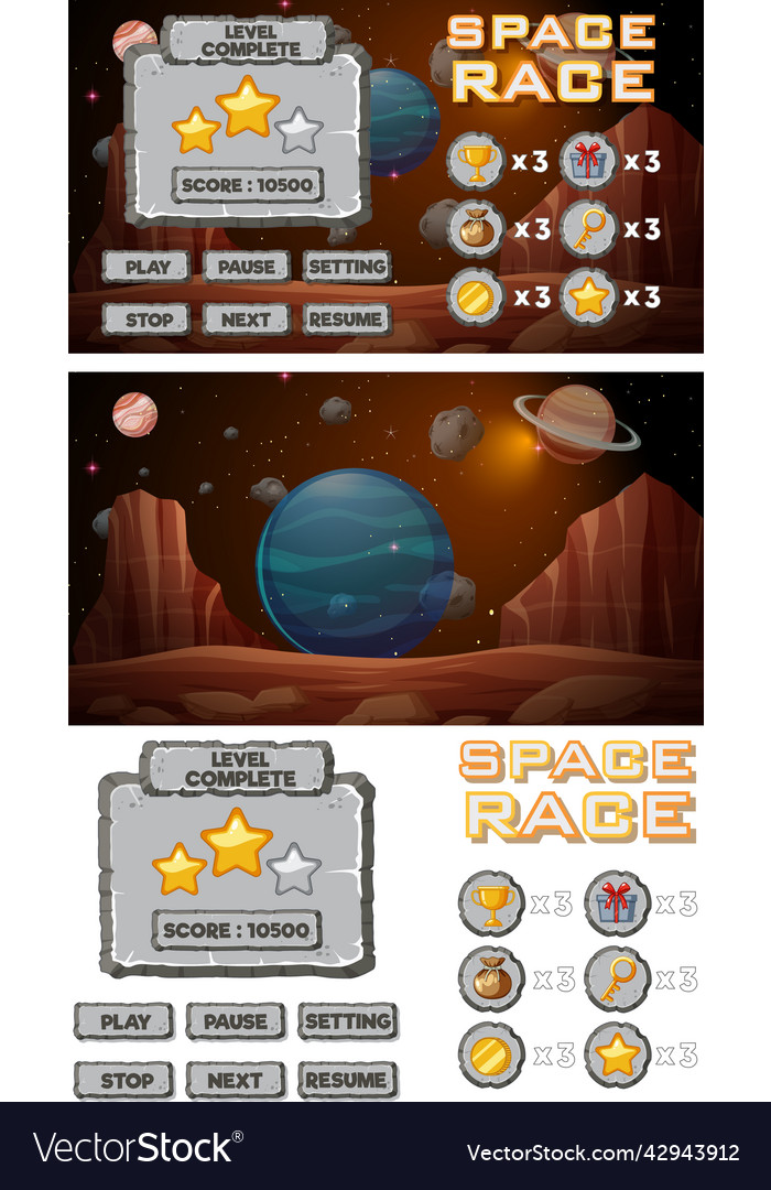 A game background template with elements Vector Image