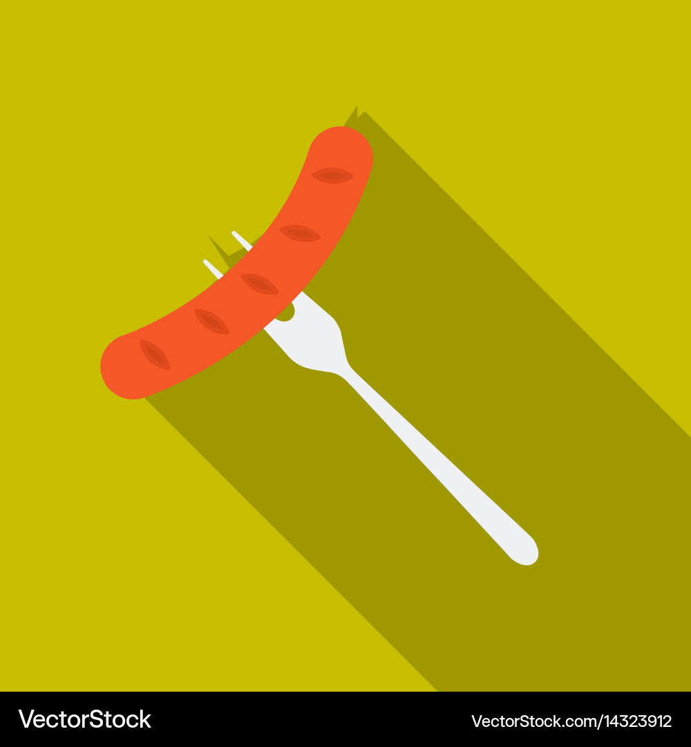 Bavarian sausage icon in flat style isolated Vector Image