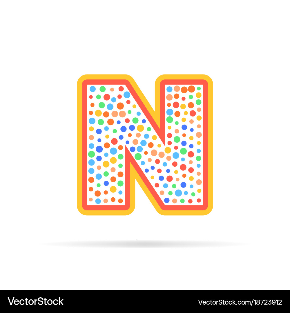 Dots and letter n logo with circles and Royalty Free Vector