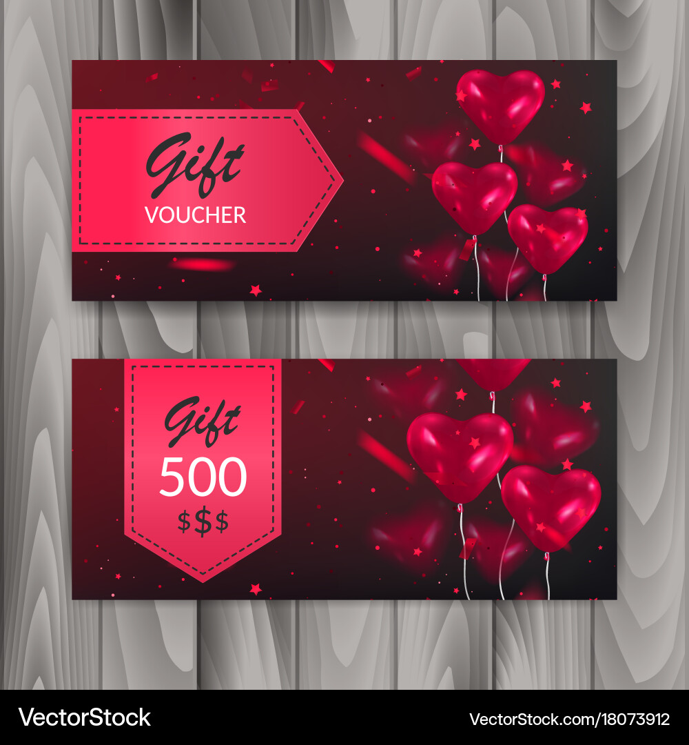 Gift voucher card set template with colorful Vector Image