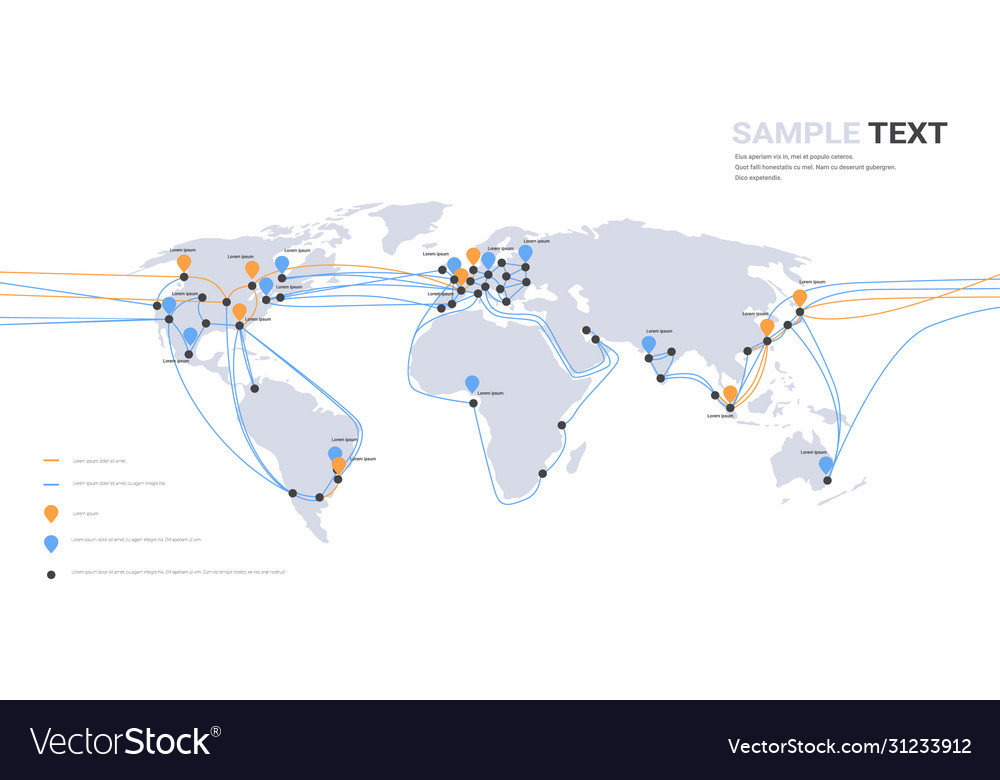 Global network cable connections and information Vector Image Global network cable connections and information Vector Image