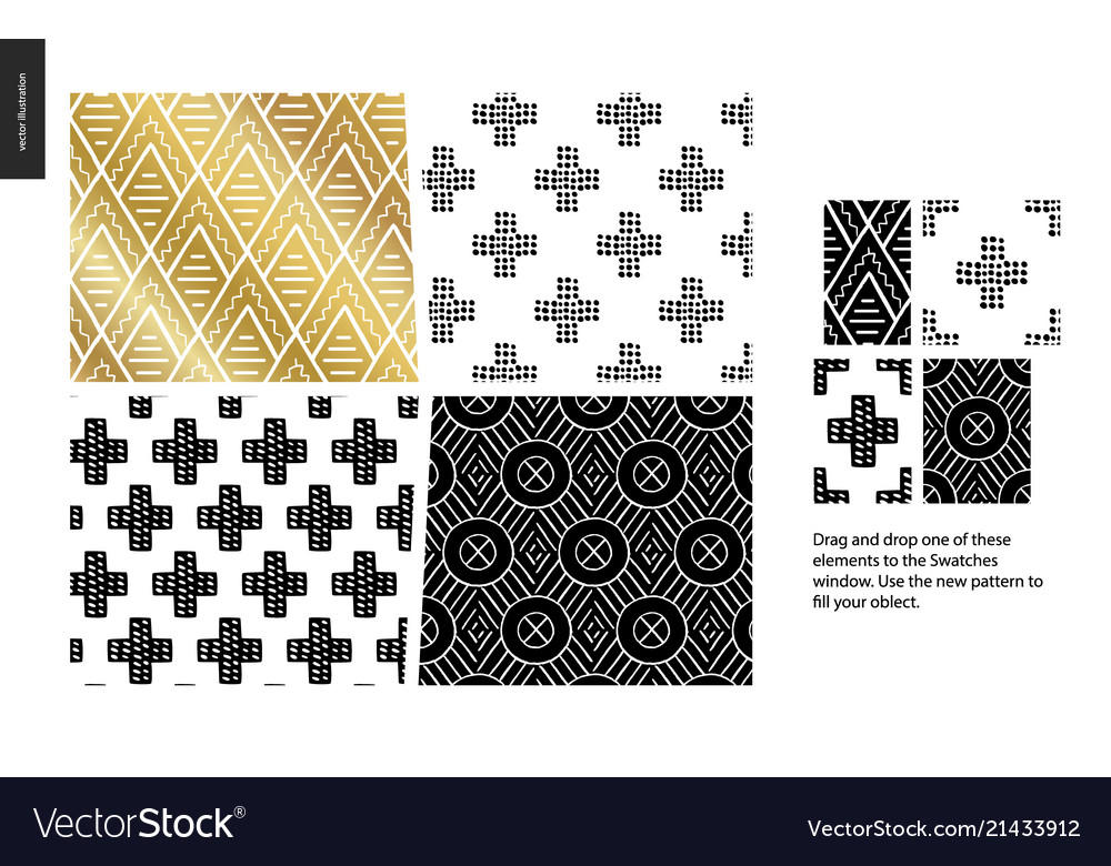 Hand drawn patterns - pieces Royalty Free Vector Image