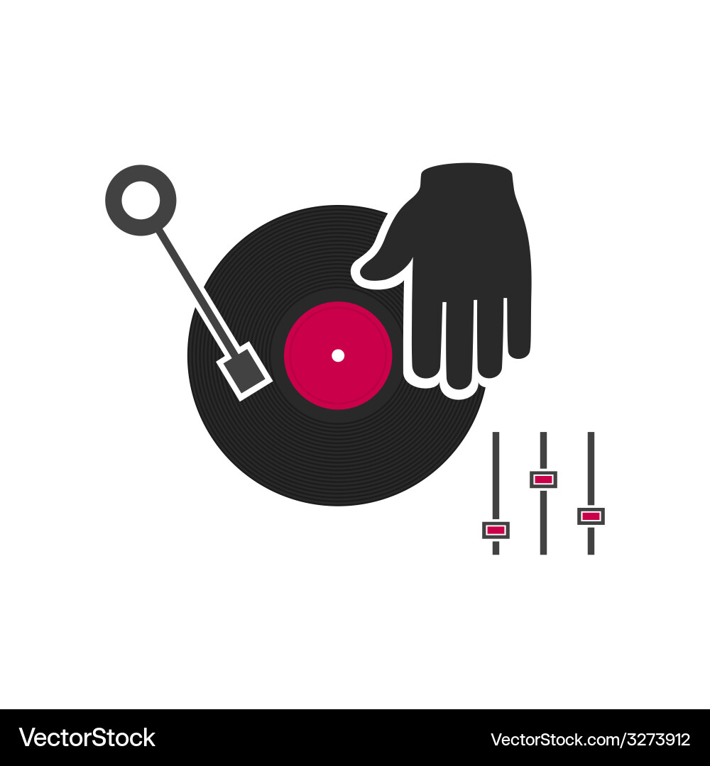 Hand of the dj Royalty Free Vector Image - VectorStock