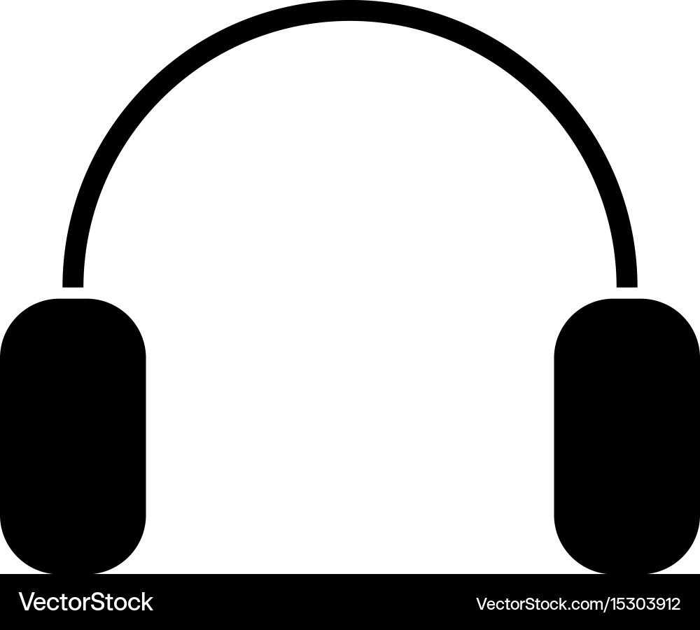 Headphone the black color icon Royalty Free Vector Image