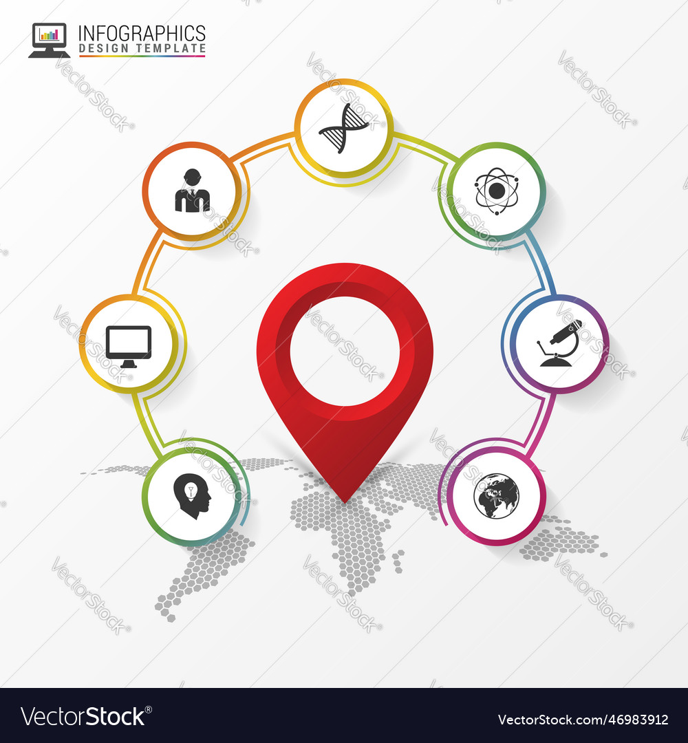 Infographic design report template with location Vector Image
