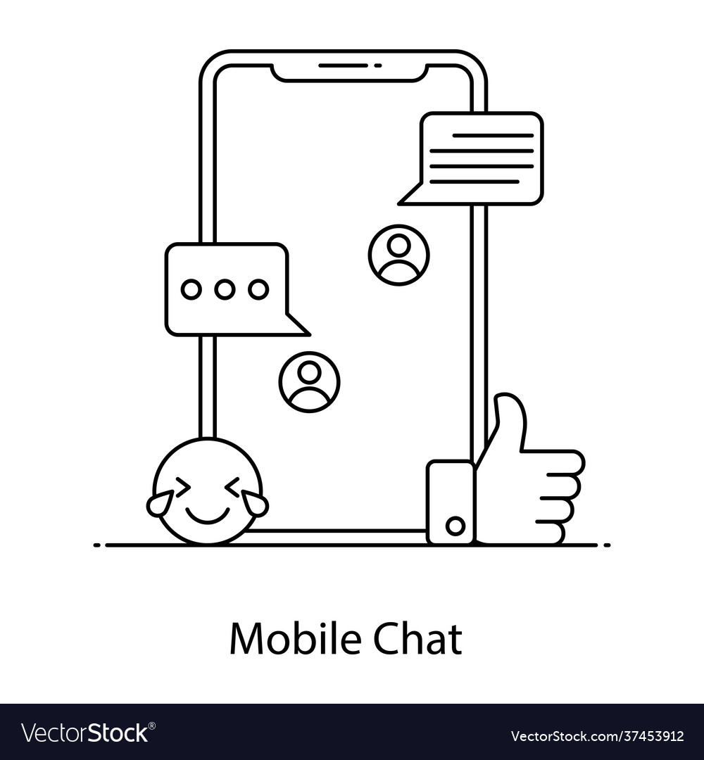 Mobile chat Royalty Free Vector Image - VectorStock