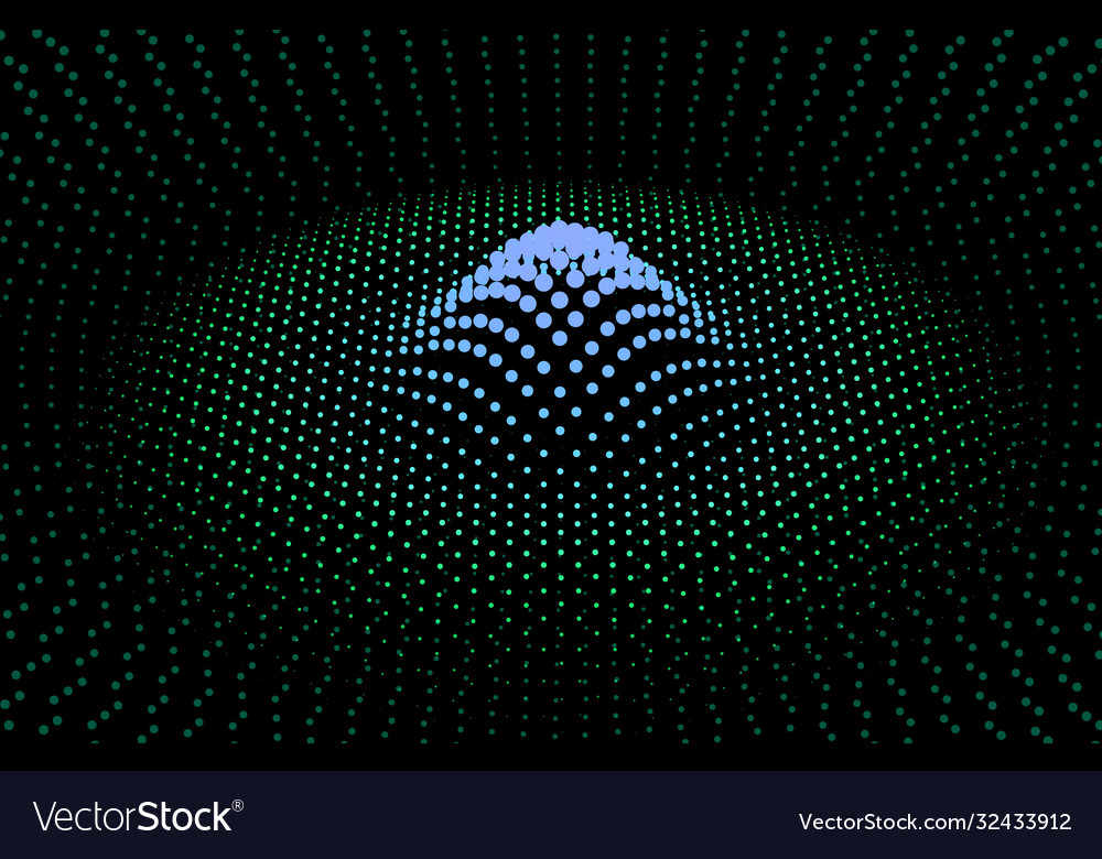 Node surface sea dot wave glowing stream drip Vector Image