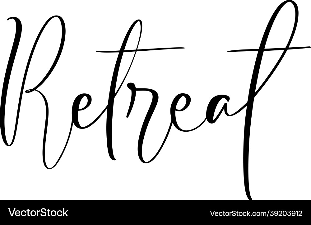 Phrase retreat brush logo black Royalty Free Vector Image