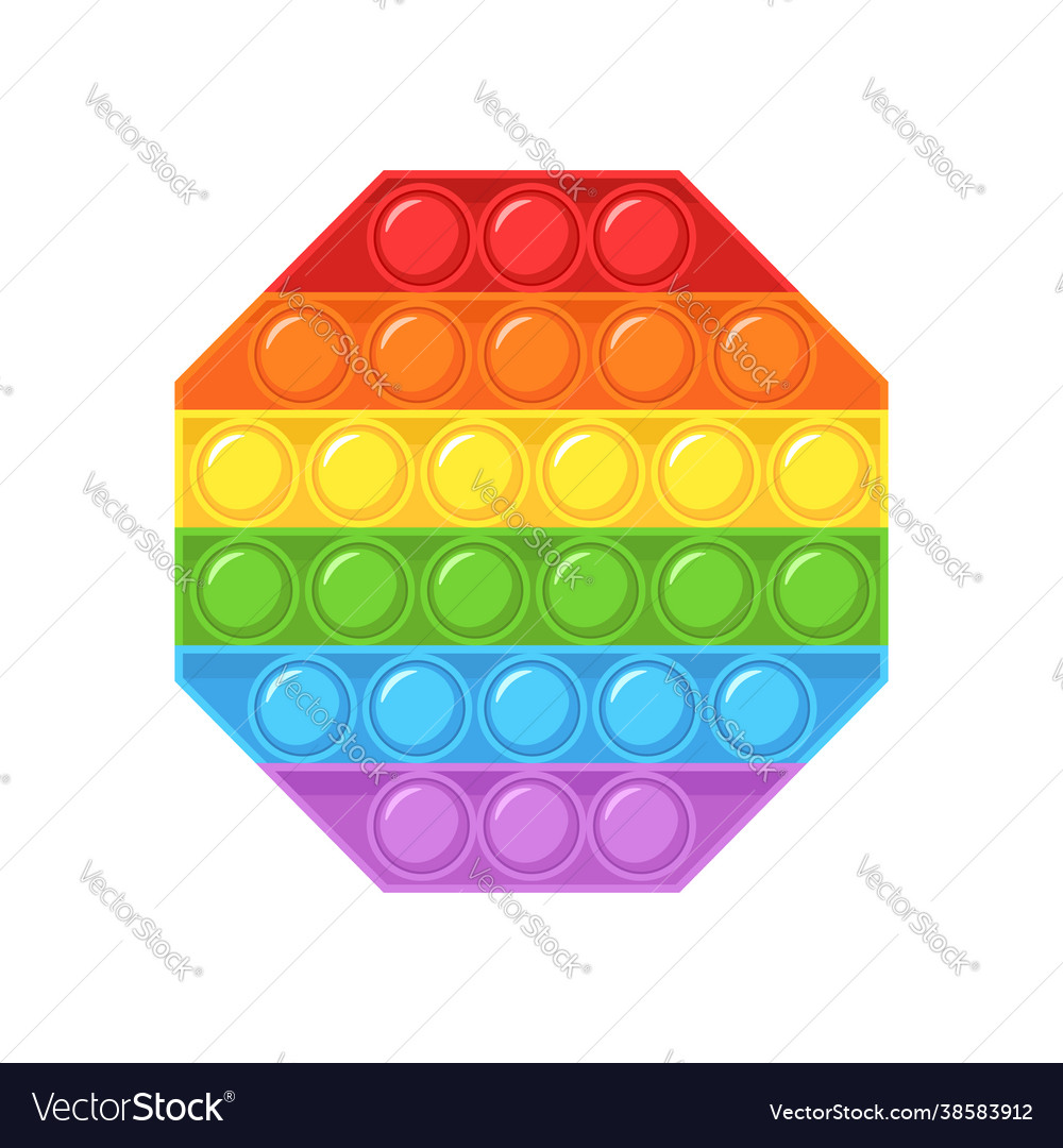 Pop it fidget trendy sensory plaything octagon Vector Image
