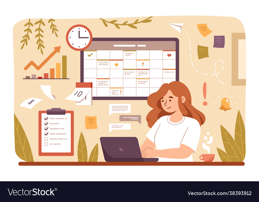 Scheduling tasks concept Royalty Free Vector Image