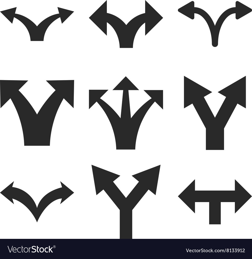 Separate arrows flat icon set Royalty Free Vector Image