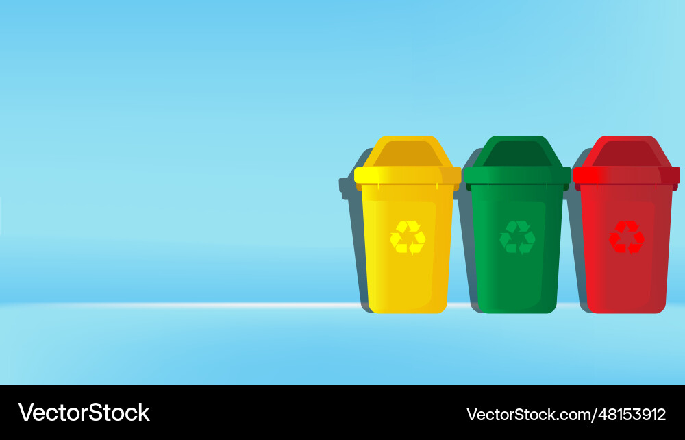 Set of rubbish bin for recycling different type Vector Image