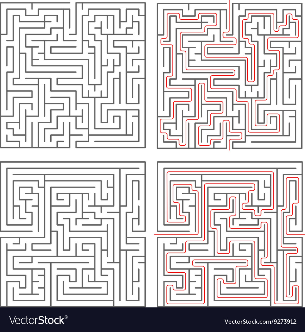 Two different mazes medium complexity on white Vector Image
