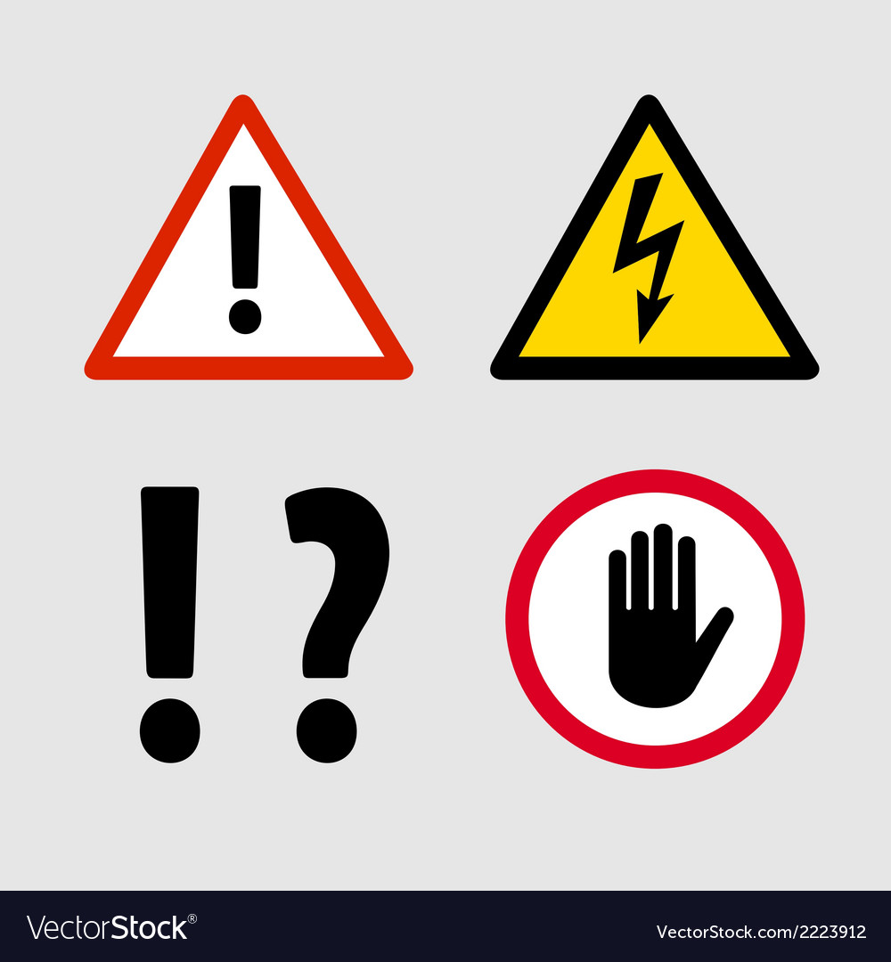 Warning signs Royalty Free Vector Image - VectorStock