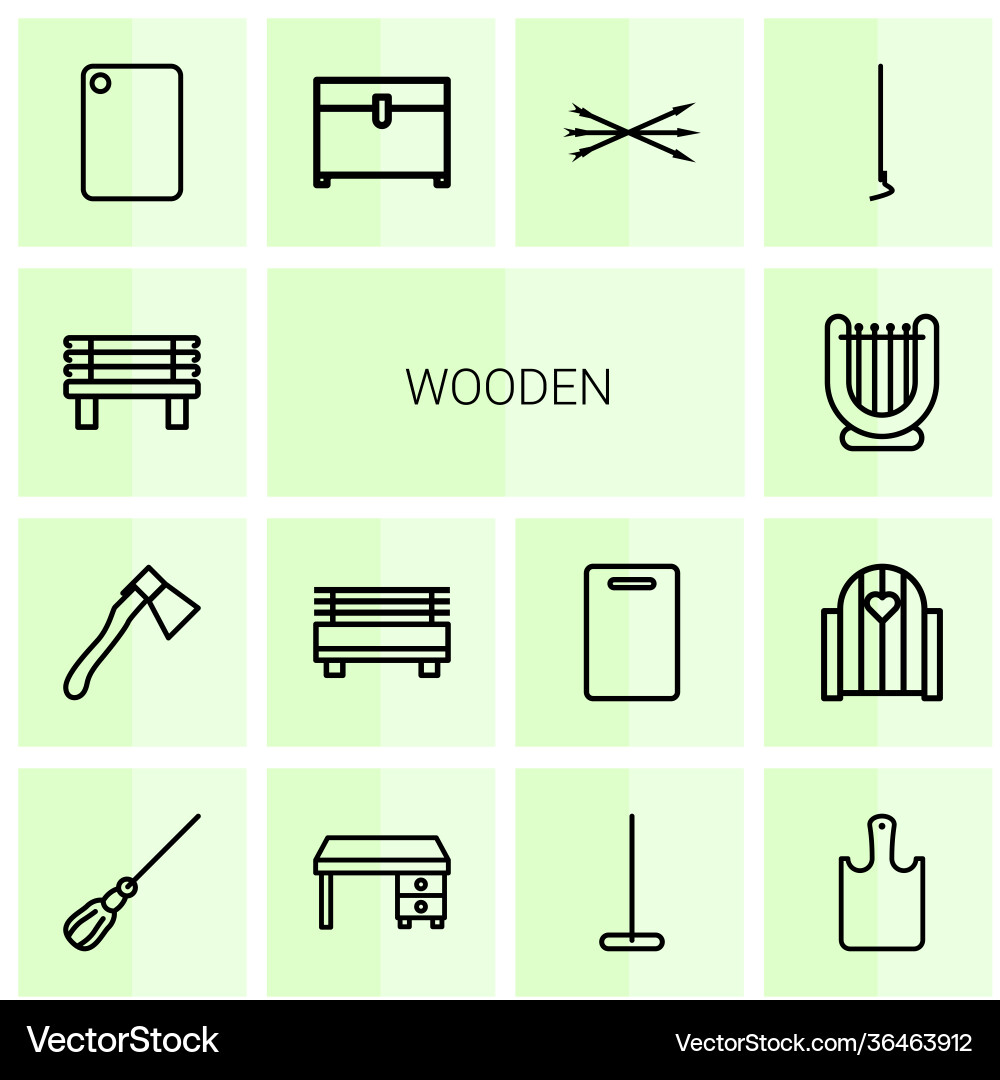 Wooden icons Royalty Free Vector Image - VectorStock