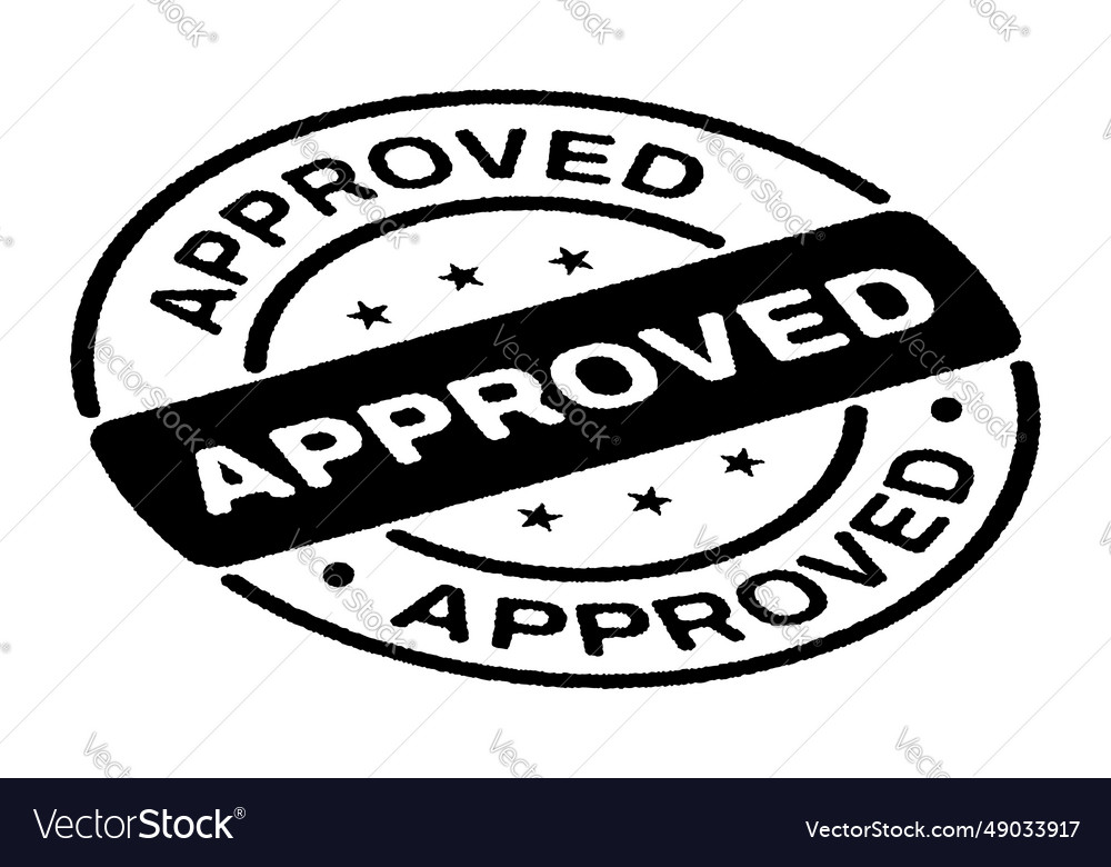 Approved stamp round grunge approved sign Vector Image