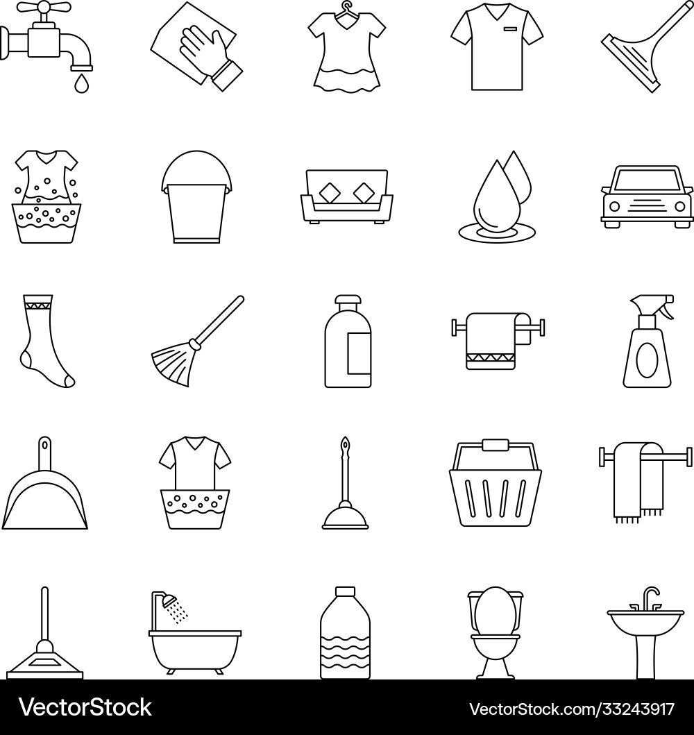 Cleaning icons set every single icon can be easil Vector Image