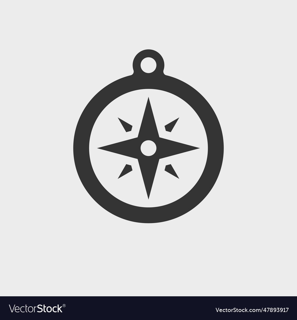Compass or navigation simple shape icon Royalty Free Vector