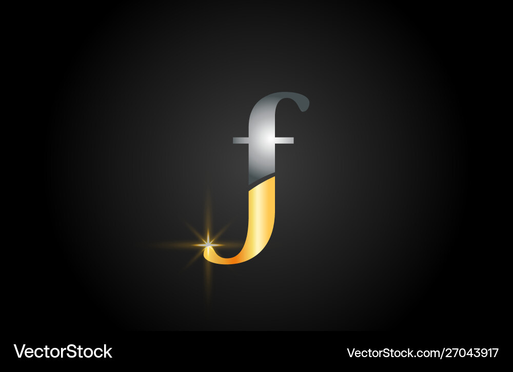 F gold alphabet letter logo design suitable for a Vector Image