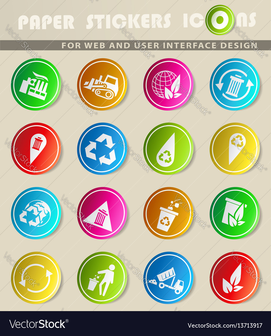 Garbage icon set Royalty Free Vector Image - VectorStock