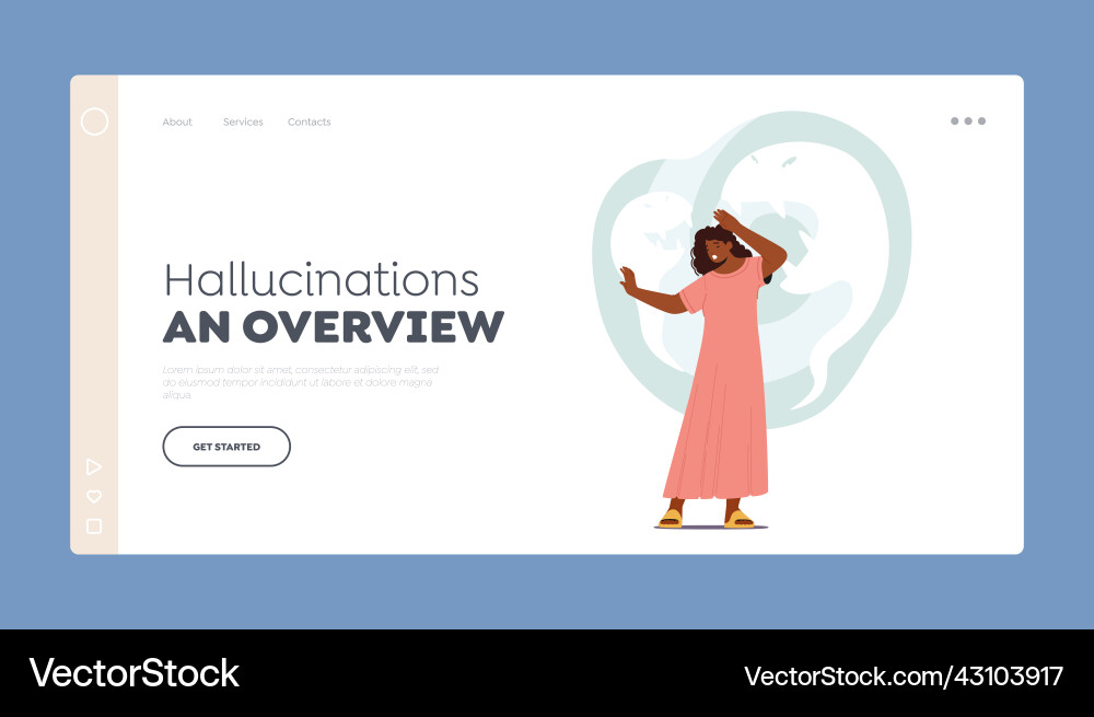 Hallucinations and overview landing page template Vector Image