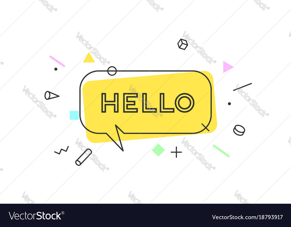 Hello banner speech bubble Royalty Free Vector Image