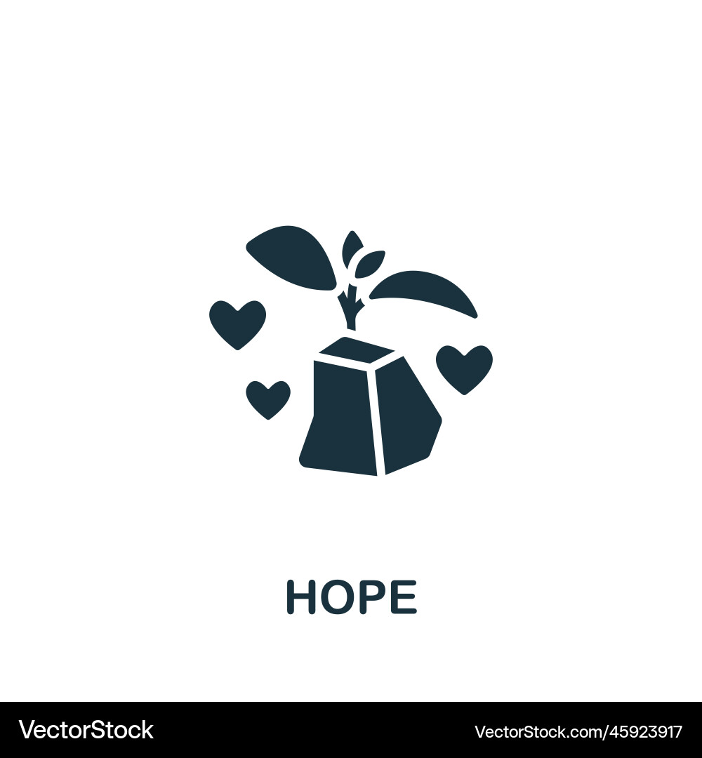 Hope icon monochrome simple sign from donation Vector Image