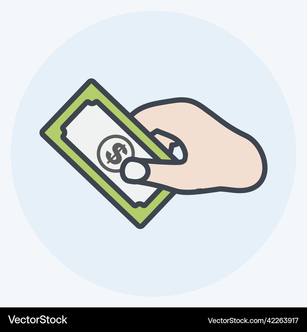 Icon holding money suitable for hand actions Vector Image