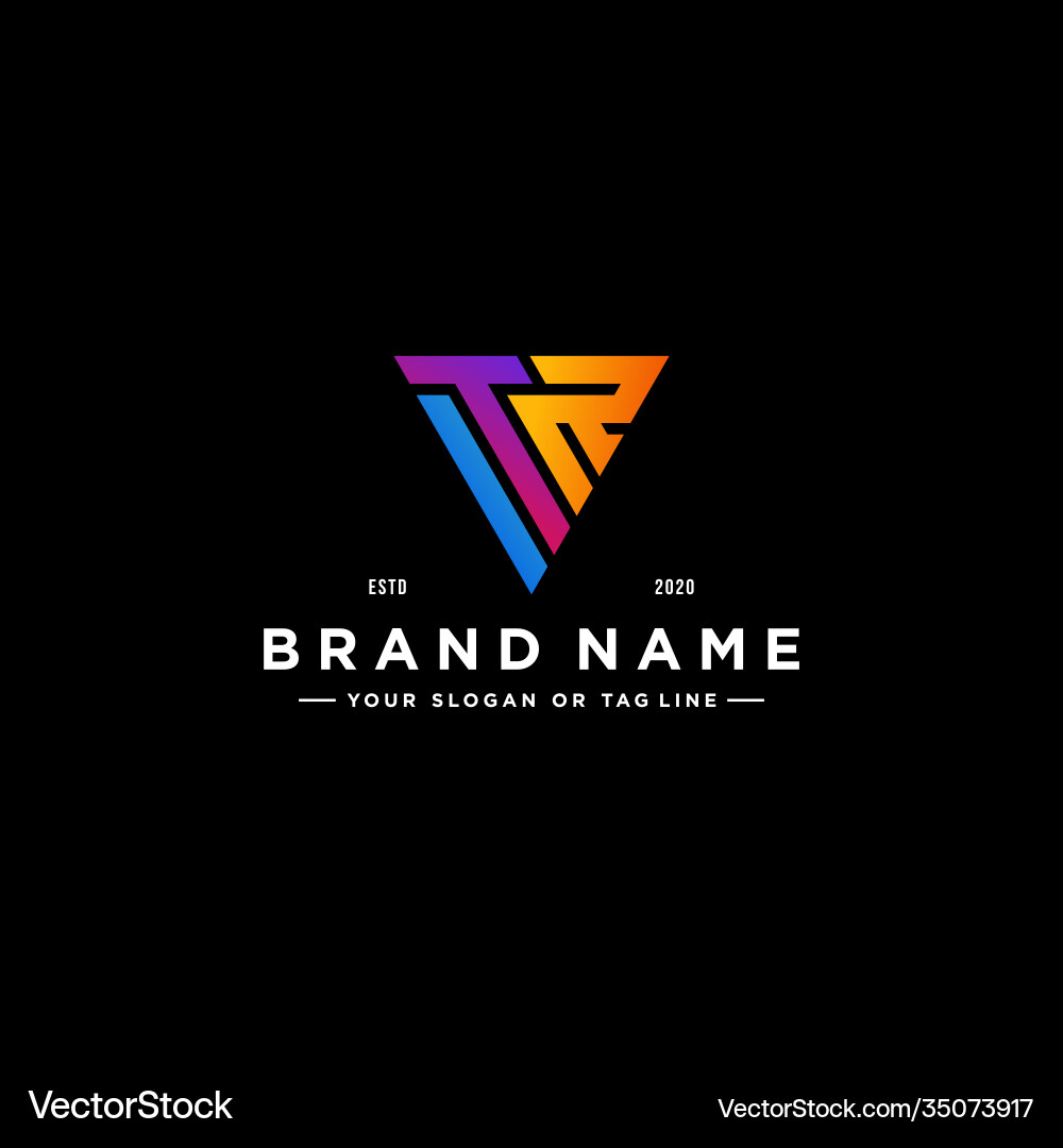 Letter itr colorful logo design Royalty Free Vector Image