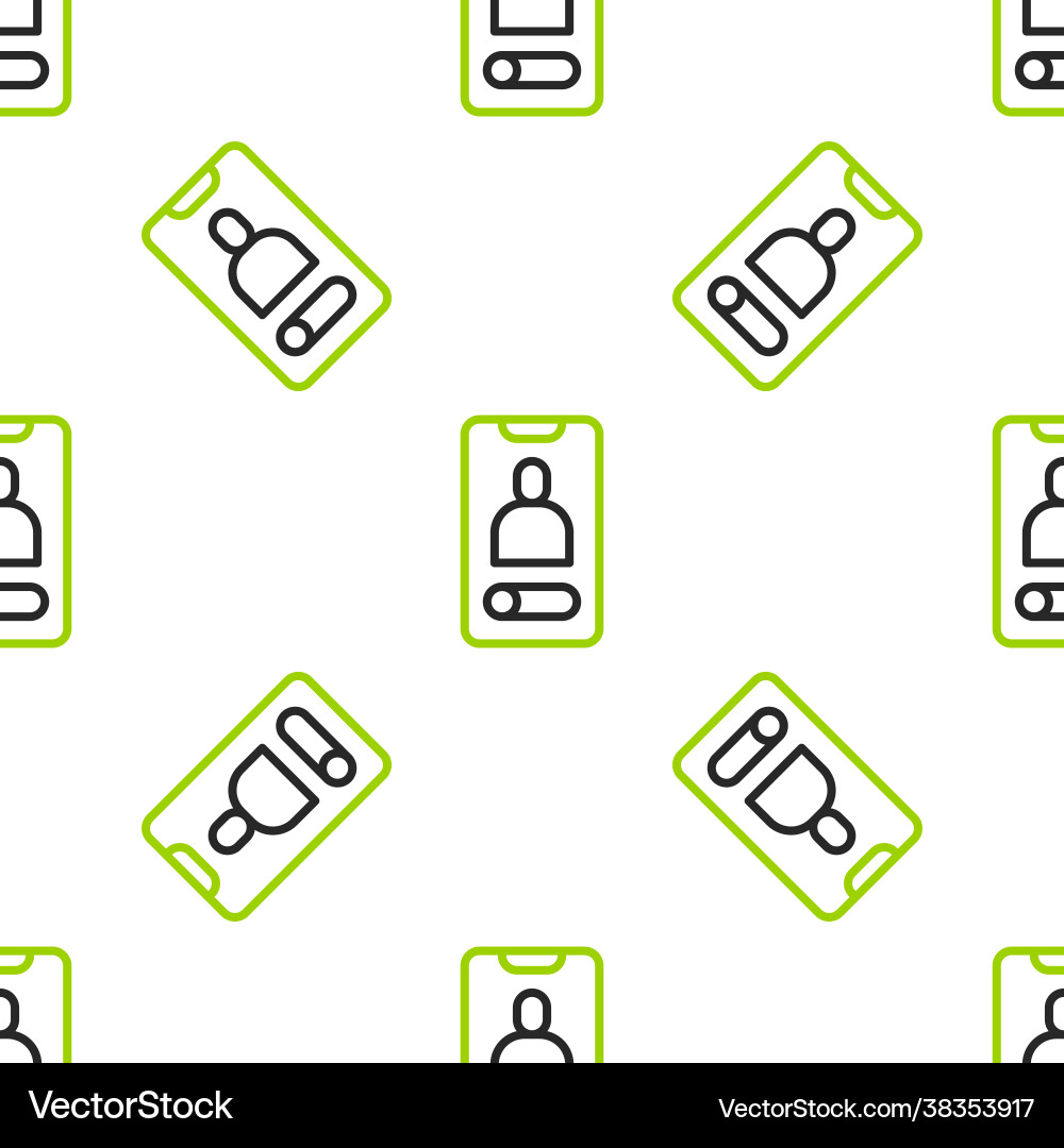 Line incoming call on mobile phone icon isolated Vector Image
