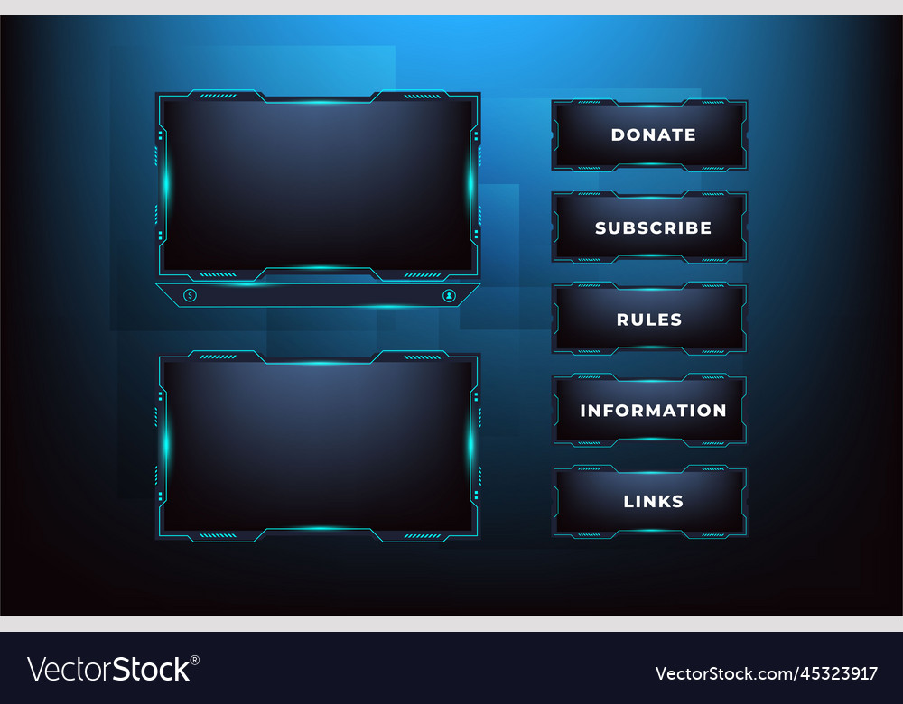 Live broadcasting screen panel design Royalty Free Vector