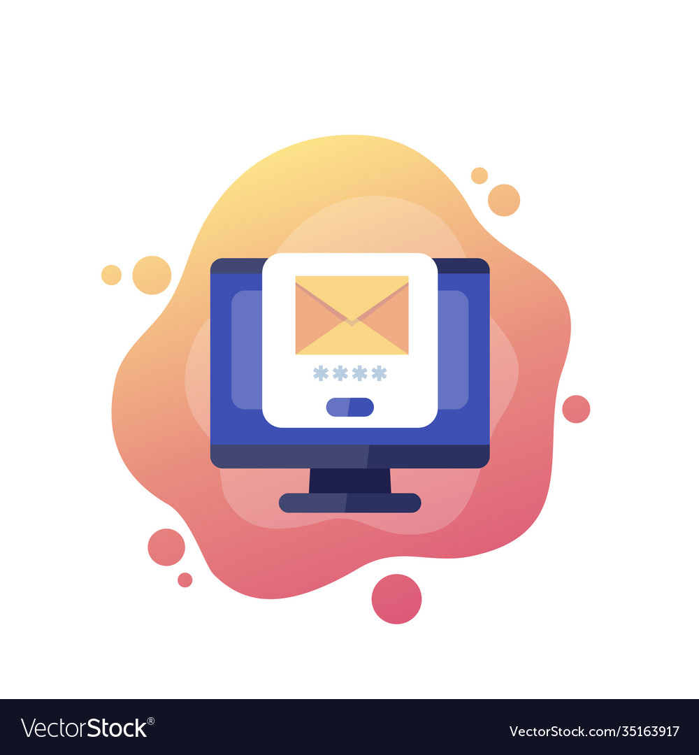 Mail access authentication with password Vector Image