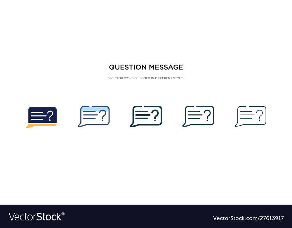 Question message icon in different style two Vector Image