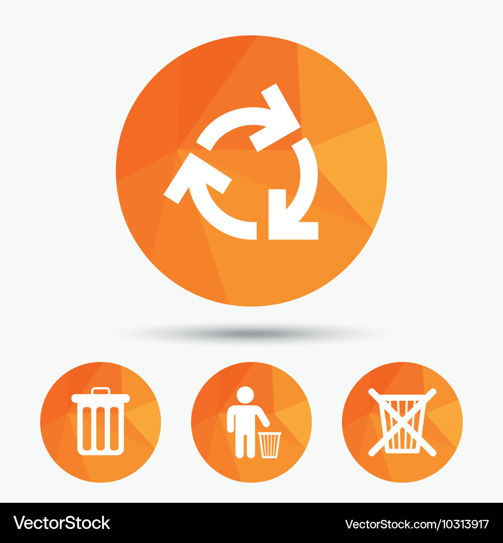 Recycle bin icons reuse or reduce symbol Vector Image