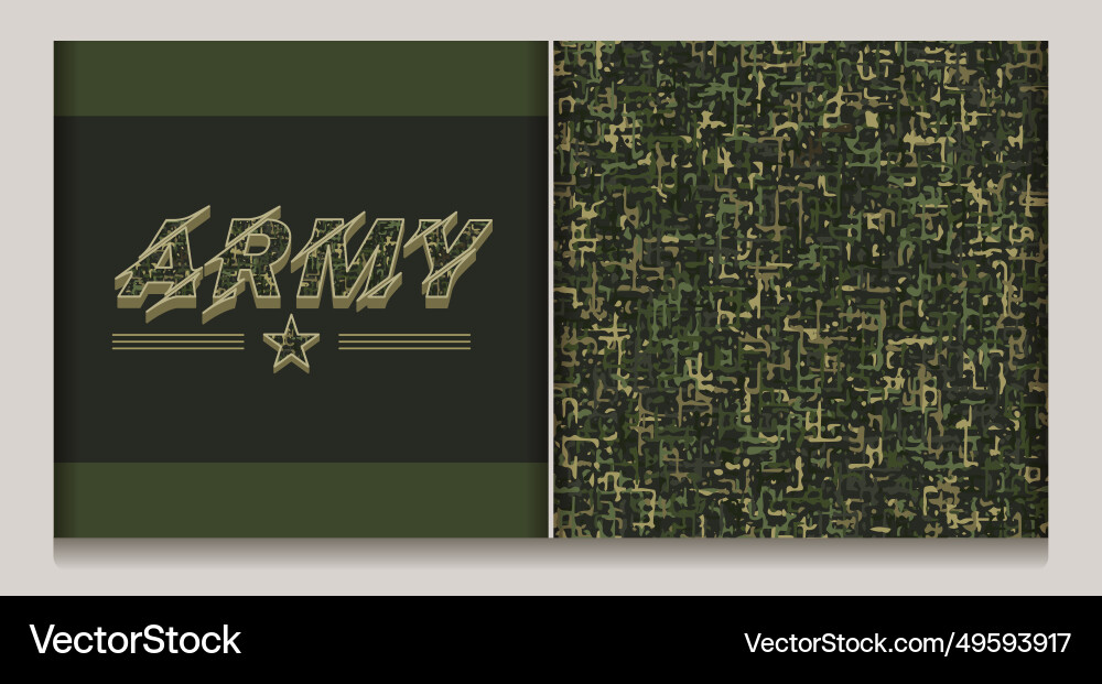 Set of khaki green camo pattern label Royalty Free Vector