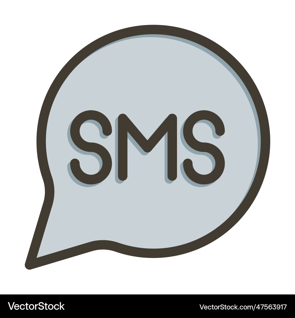 Sms thick line filled colors for personal Vector Image