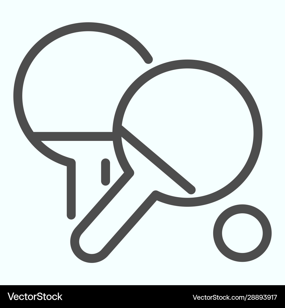 Table tennis line icon ping-pong bats Royalty Free Vector
