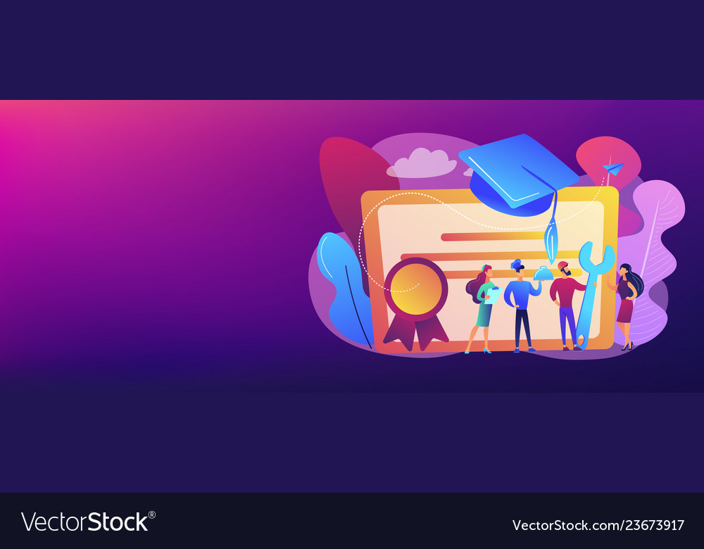 Vocational education concept banner header Vector Image
