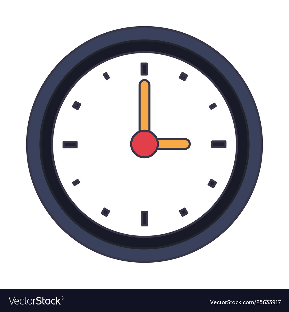 Wall clock round frame isolated Royalty Free Vector Image