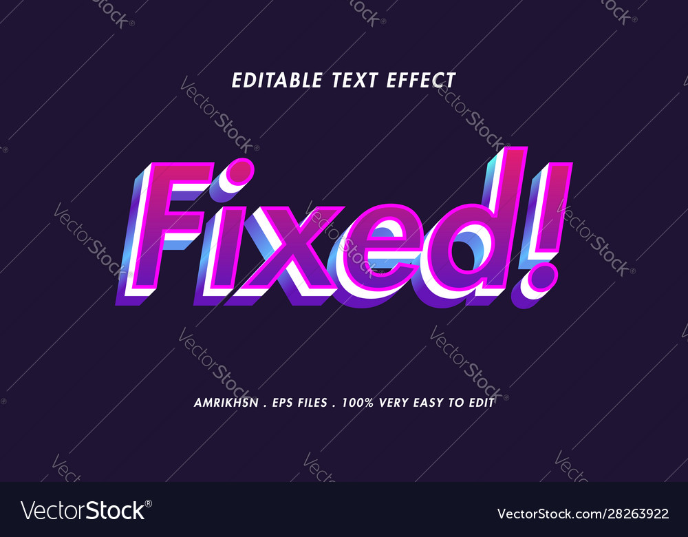 3d Text Effect Editable Royalty Free Vector Image 