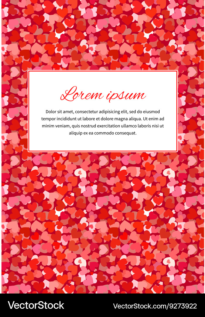 Abstract background with many little red hearts Vector Image