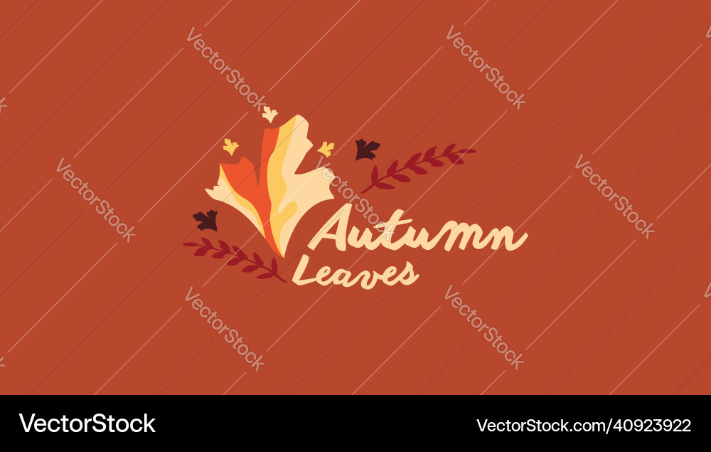 Autumn logo design concept isolated in black Vector Image