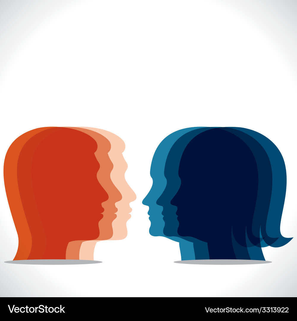 Color men women head icon Royalty Free Vector Image