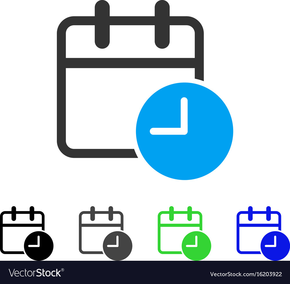 Date time flat icon Royalty Free Vector Image - VectorStock