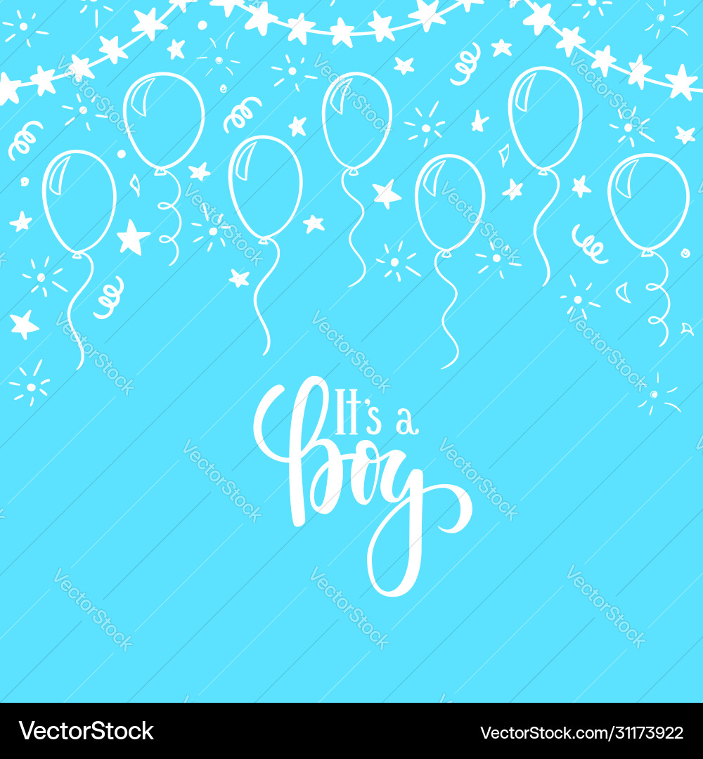 Doodle gold balloon hand drawn calligraphy it s a Vector Image